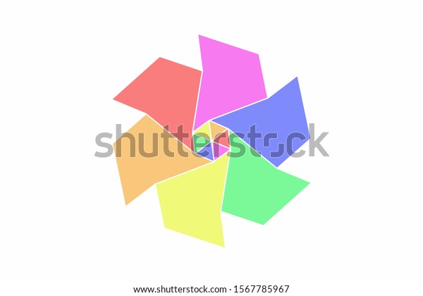 Six Sided Geometric Polygon Symbol Template Stock Vector (Royalty Free ...