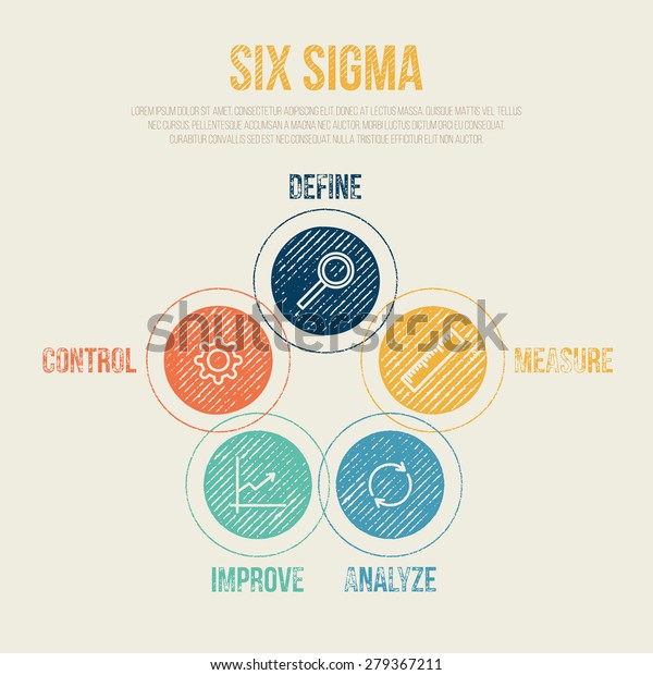 Six Sigma Project Management Diagram Template Stock Vector (Royalty ...