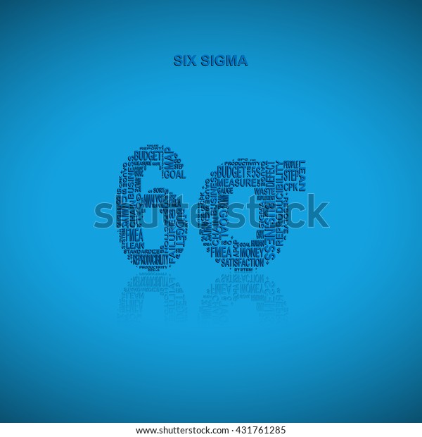 Six Sigma Typography Background Blue Background Stock Vector (Royalty ...