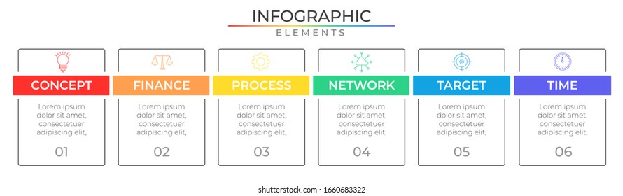Infographic Element Icons 7 Options Steps Stock Vector (Royalty Free ...