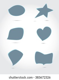 Vektor Stok Six Types Speech Box Blue Color (Tanpa Royalti) 383672326 ...