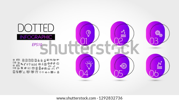 Six Violet Rounded Infographic Options Circle Stock Vector (Royalty ...