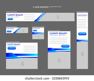 Six Web Banners Standard Sizes Space Stock Vector (Royalty Free) 1030844002