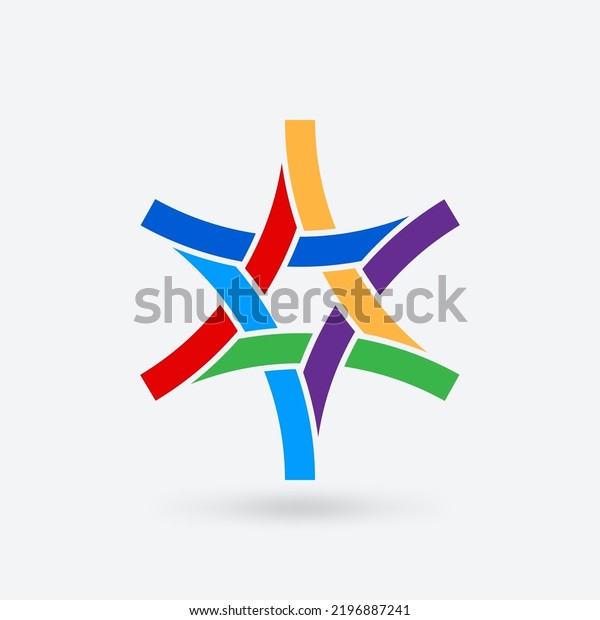 Sixpointed Geometric Star Symbol Rainbow Colors Stock Vector (Royalty ...