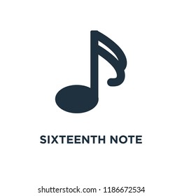 Sixteenth Note Icon Black Filled Vector Stock Vector (Royalty Free ...