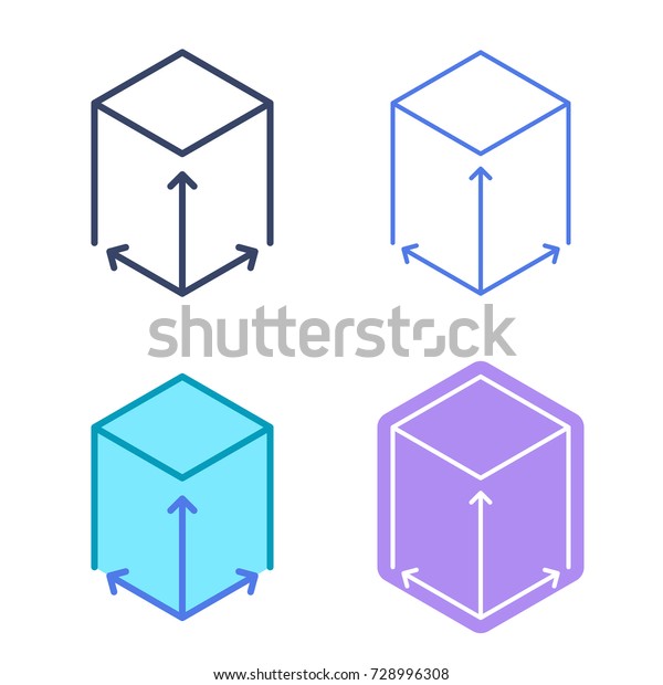 Size Concept Linear Symbols Volume Capacity Stock Vector (Royalty Free ...
