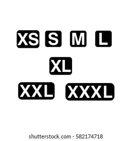Size Icons Labels Various Size Items Stock Vector (Royalty Free ...