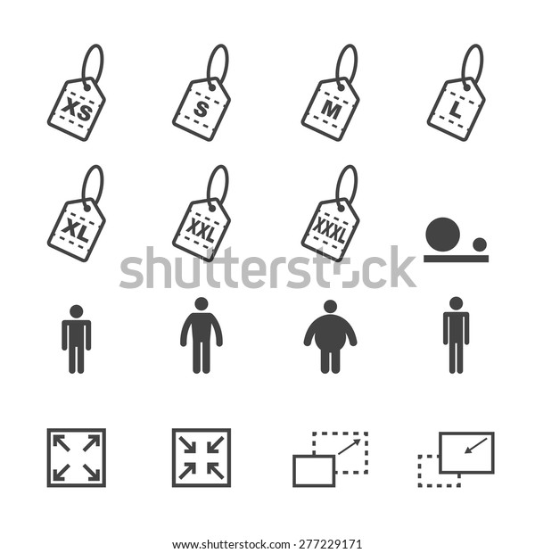 Size Icons Mono Vector Symbols Stock Vector (Royalty Free) 277229171