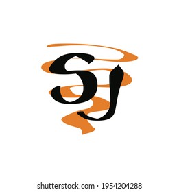 Sj Initial Handwritten Logo Identity Stock Vector (Royalty Free ...