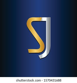 Sj Initial Logo Capital Letters Gold Stock Vector (Royalty Free) 1570431688