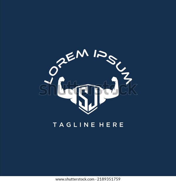 Sj Initial Monogram Fitnes Gym Logo: เวกเตอร์สต็อก (ปลอดค่าลิขสิทธิ์ ...
