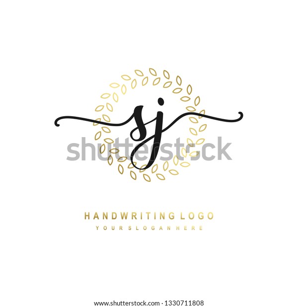 Sj Initial Signature Logo Handwriting Logo Stock Vector (Royalty Free ...