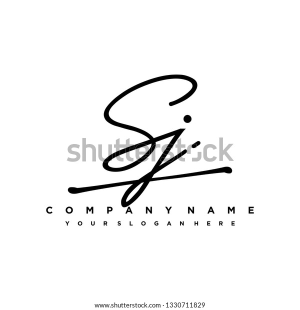 Sj Initial Signature Logo Handwriting Logo Stock Vector (Royalty Free ...