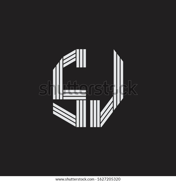 Sj Logo Monogram Outline Style Linked Stock Vector (Royalty Free ...