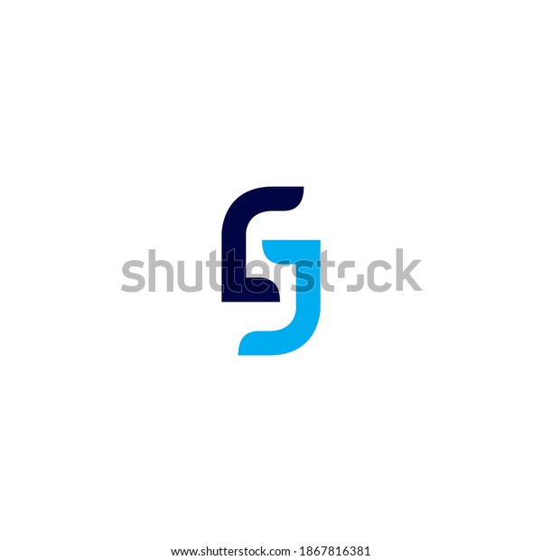 Sj Logo Simple Clean Design Stock Vector (Royalty Free) 1867816381