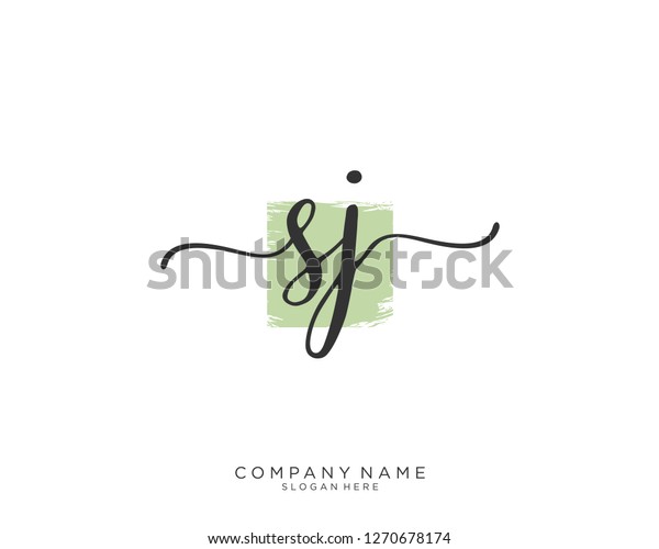 Sj S J Initial Handwriting Logo Stock Vector (Royalty Free) 1270678174
