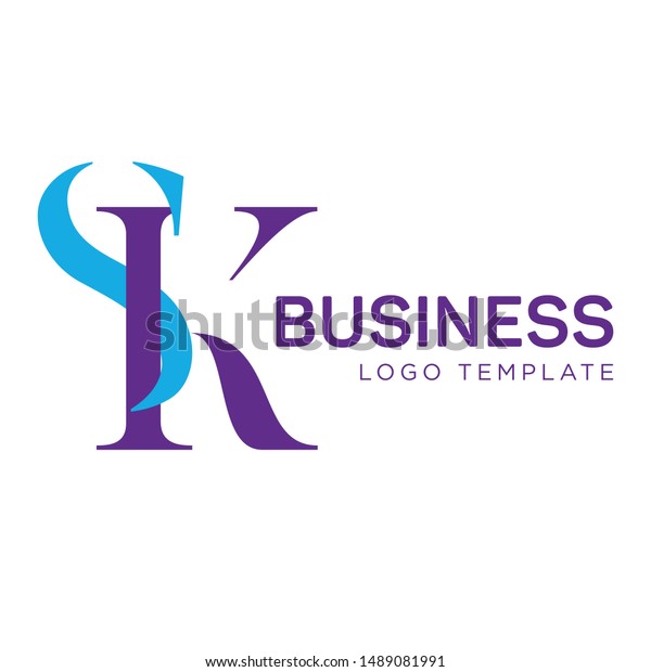 Sk Business Logo Template Monogram Letters Stock Vector (Royalty Free ...