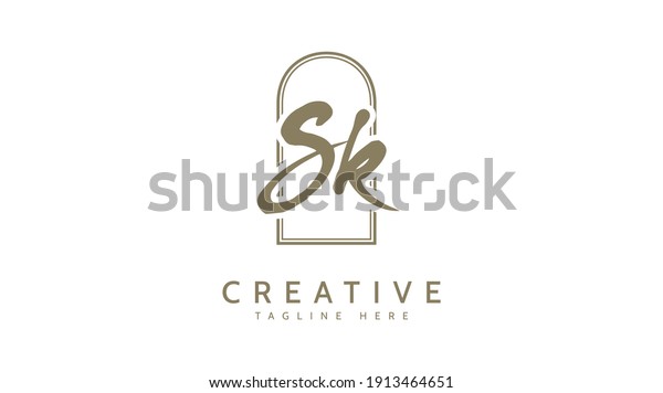Sk Initials Handwriting Logo Vector Stock Vector (Royalty Free) 1913464651