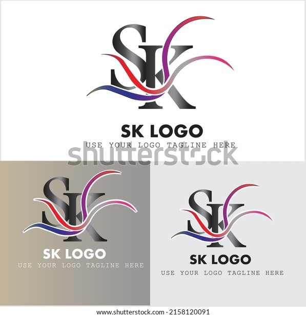 Sk Letter Logo Very Unique Stock Vector (Royalty Free) 2158120091 ...