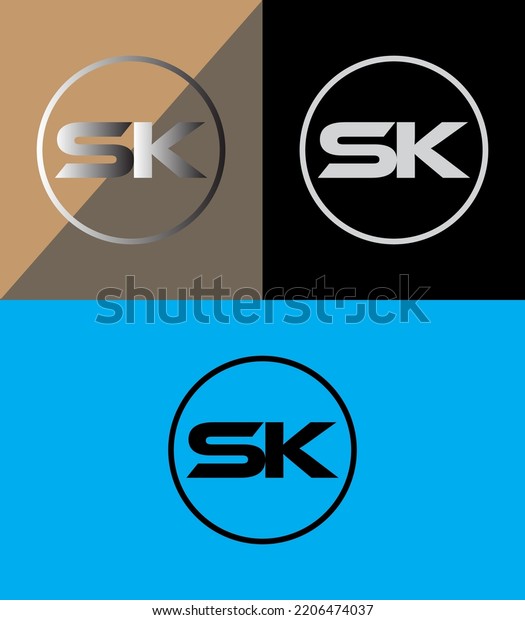 Sk Logo Black Blue Colours Use Stock Vector (Royalty Free) 2206474037 ...