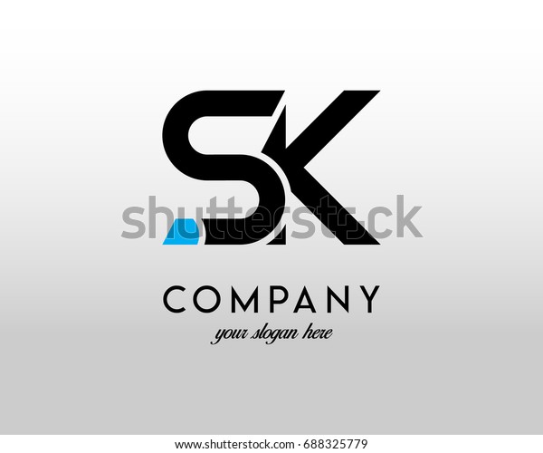 Sk Logo Letter Design Vector Blue Stock Vector (Royalty Free) 688325779