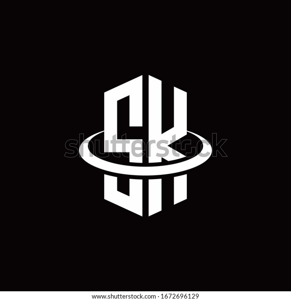 SK monogram logo in a hexagon style and surrounded by a ring