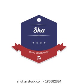 Ska Music Sticker Label Theme Stock Vector (Royalty Free) 195882824 ...
