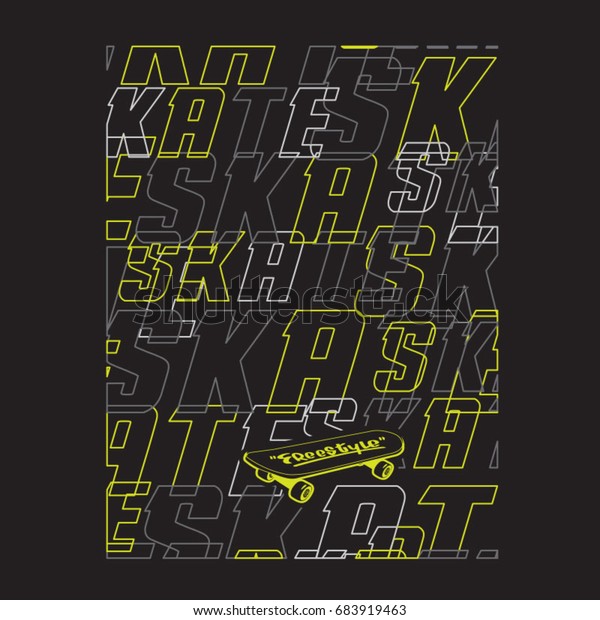 Skate Board Typography Tee Shirt Graphics Stock Vector (Royalty Free ...