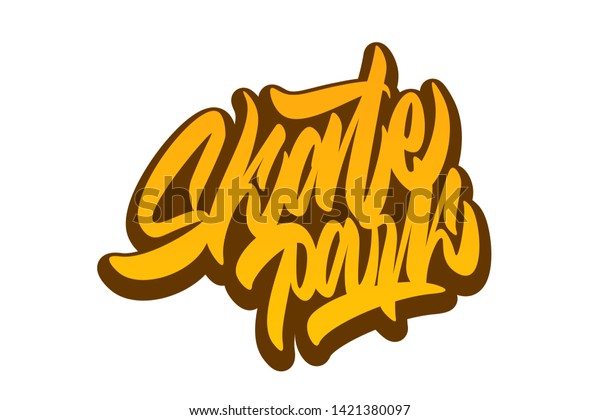 Skate Park Handwritten Vector Lettering Design Stock Vector (Royalty ...