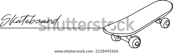 Skateboard Line Drawing Vector Black Line: เวกเตอร์สต็อก (ปลอดค่า ...