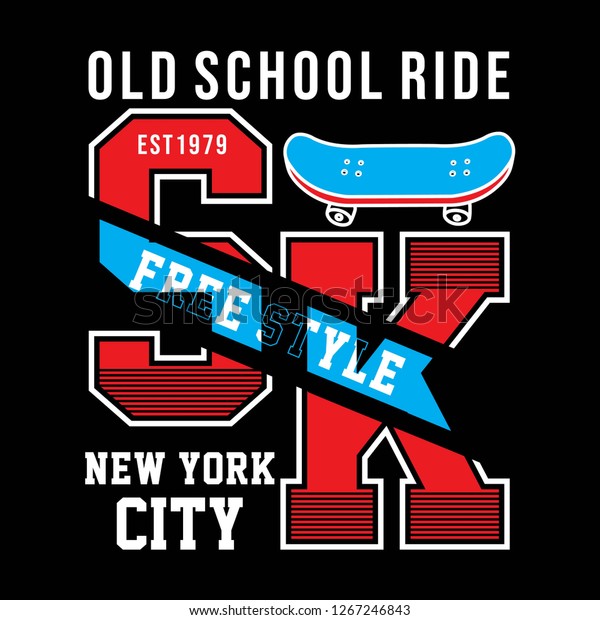 Skateboard Typography T Shdesign Vector Vector Stock Vector (Royalty ...