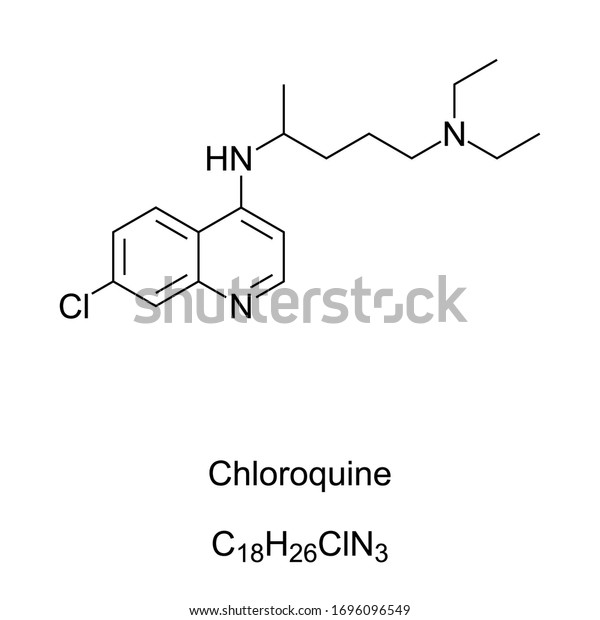 Skeletal Formula Molecular Structure Chloroquine Medication Stock ...