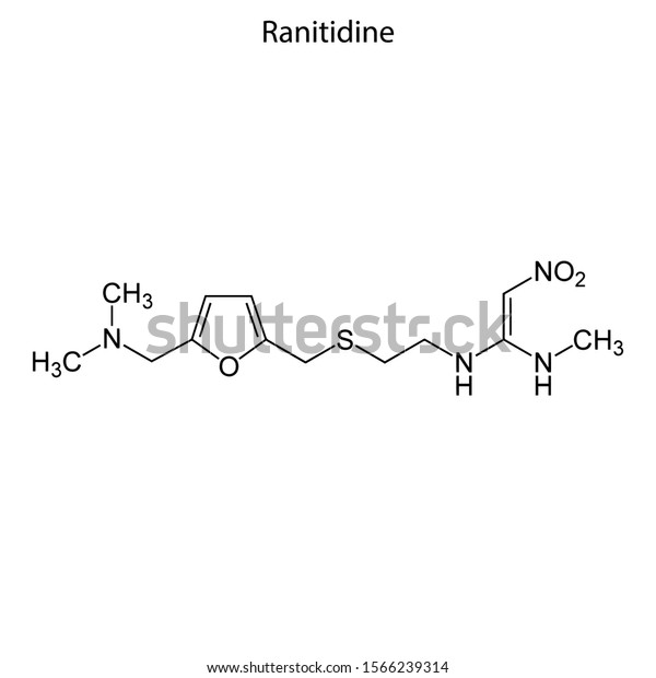 Skeletal Formula Ranitidine Chemical Molecule Stock Vector (Royalty ...