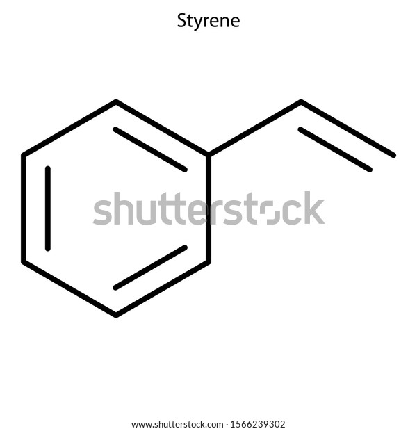 Skeletal Formula Styrene Chemical Molecule Stock Vector (Royalty Free ...