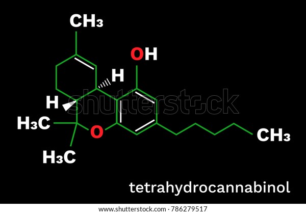 Skeletal Stucture Molecular Formula Tetrahydrocannabinol Thc Stock ...