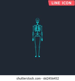 Skeleton Blue Outline Vector Icon Contour Stock Vector (Royalty Free ...