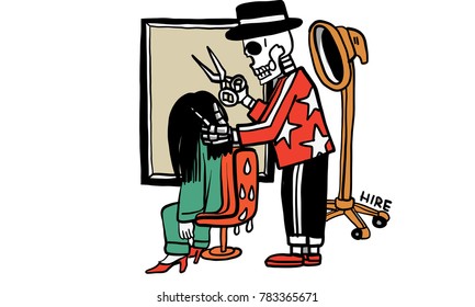 Skeleton Cut Hair Vector Stock Vector (Royalty Free) 783365671 ...