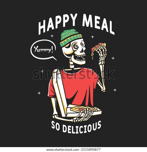 Skeleton Eating Pizza Vector Illustration: เวกเตอร์สต็อก (ปลอดค่า ...