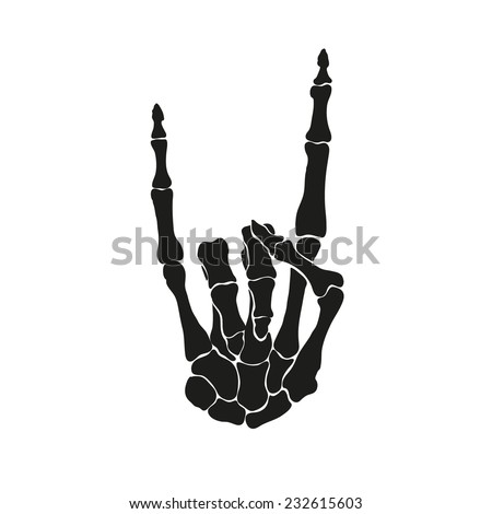 Skeleton Hand Heavy Metal Vector Illustration Stock Vector (Royalty ...