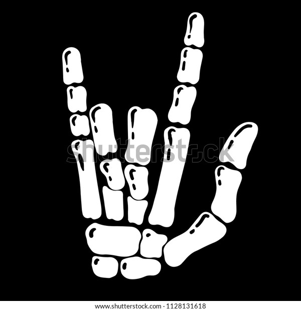 Skeleton Hand Metal Symbol Stock Vector (Royalty Free) 1128131618 ...