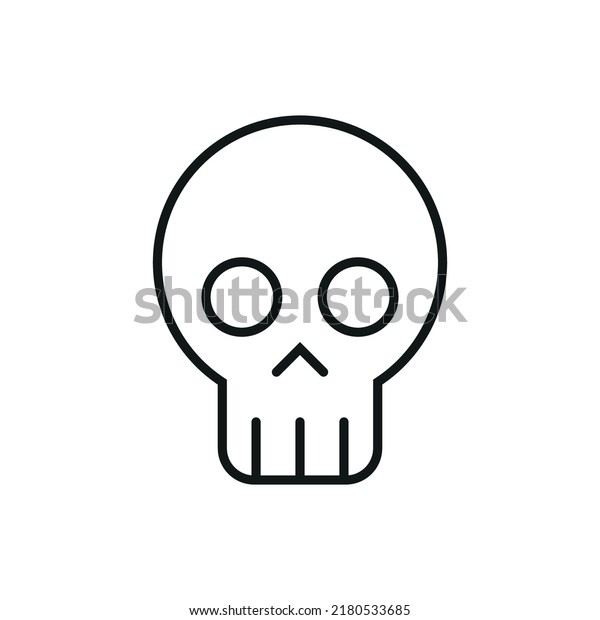 Skeleton Head Pictogram Skull Icon Editable Stock Vector (Royalty Free ...