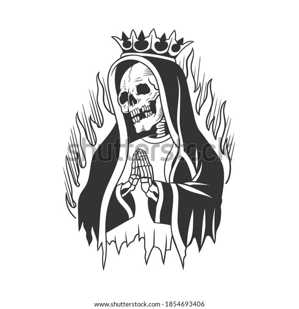 Skeleton Holy Skull Can Be Used Stock Vector (Royalty Free) 1854693406 ...