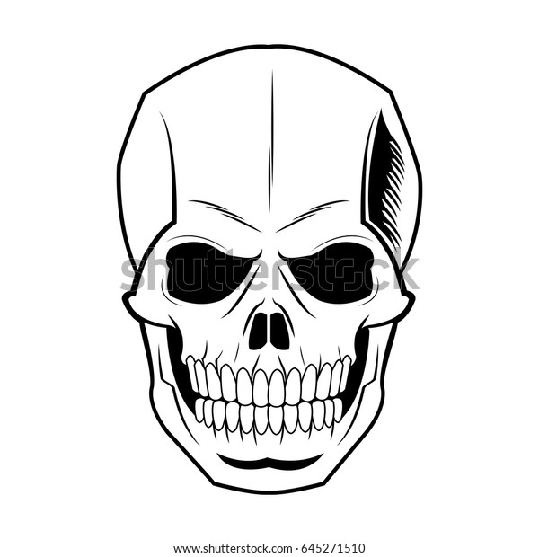 Skeleton Human Head Vintage Bone Stock Vector (Royalty Free) 645271510 ...