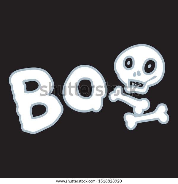 Skeleton Human Skull Word Boo Halloween Stock Vector (Royalty Free ...