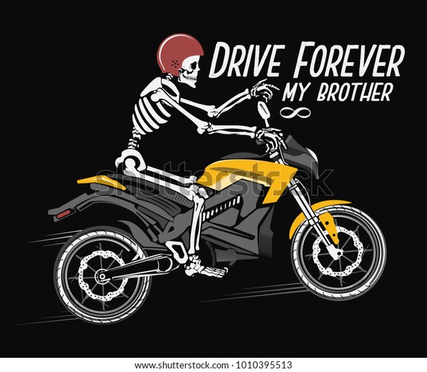 Skeleton Riding Motorcycle Vector Illustration 库存矢量图（免版税）1010395513 ...