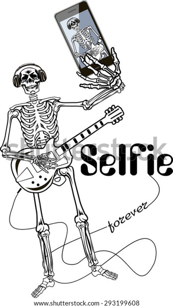 Skeleton Selfie Stock Vector (Royalty Free) 293199608 | Shutterstock