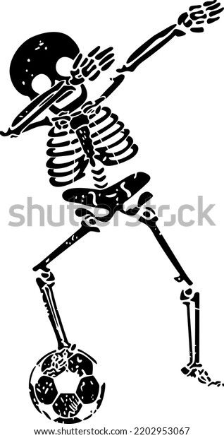 Skeleton Soccer Football Player Vector Illustration Stock Vector ...