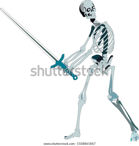 Skeleton Undead Warrior Two Handed Sword Stock Vector (Royalty Free ...