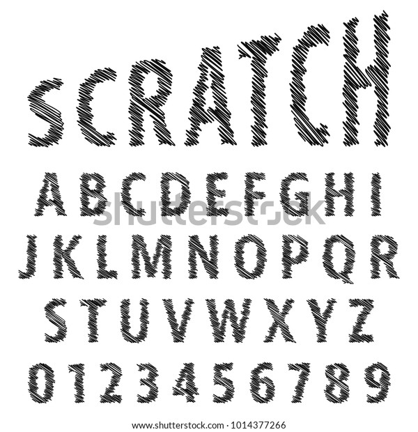 Sketch Alphabet Font Template Set Letters Stock Vector (Royalty Free ...