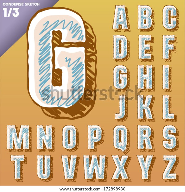 Sketch Alphabet Vector Illustration Hand Drawing Stock Vector (Royalty ...
